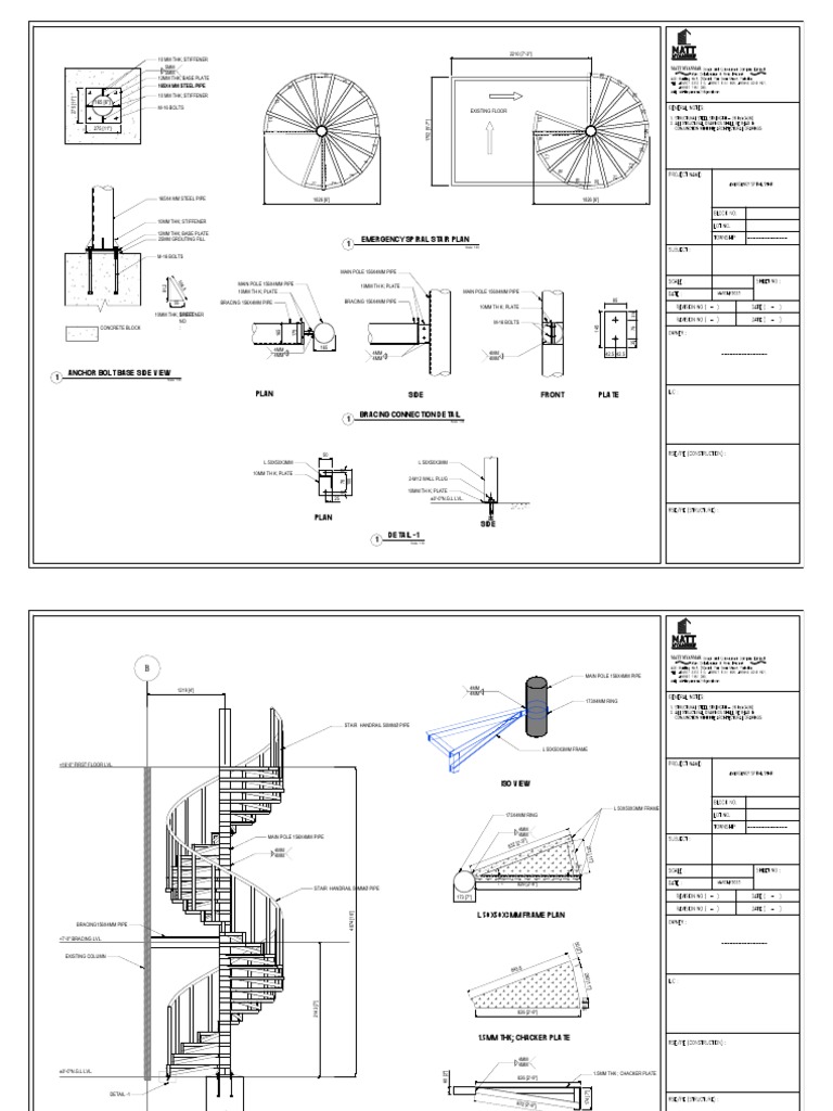 Emergency Spiral Stair Structural Rev0 | PDF | Architectural Design ...