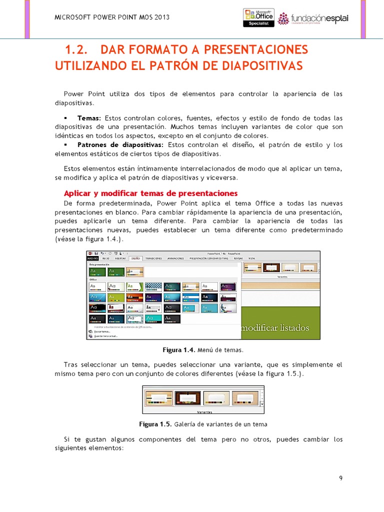 1.2. Dar Formato A Presentaciones Utilizando El Patrón de Diapositivas | PDF | Microsoft ...