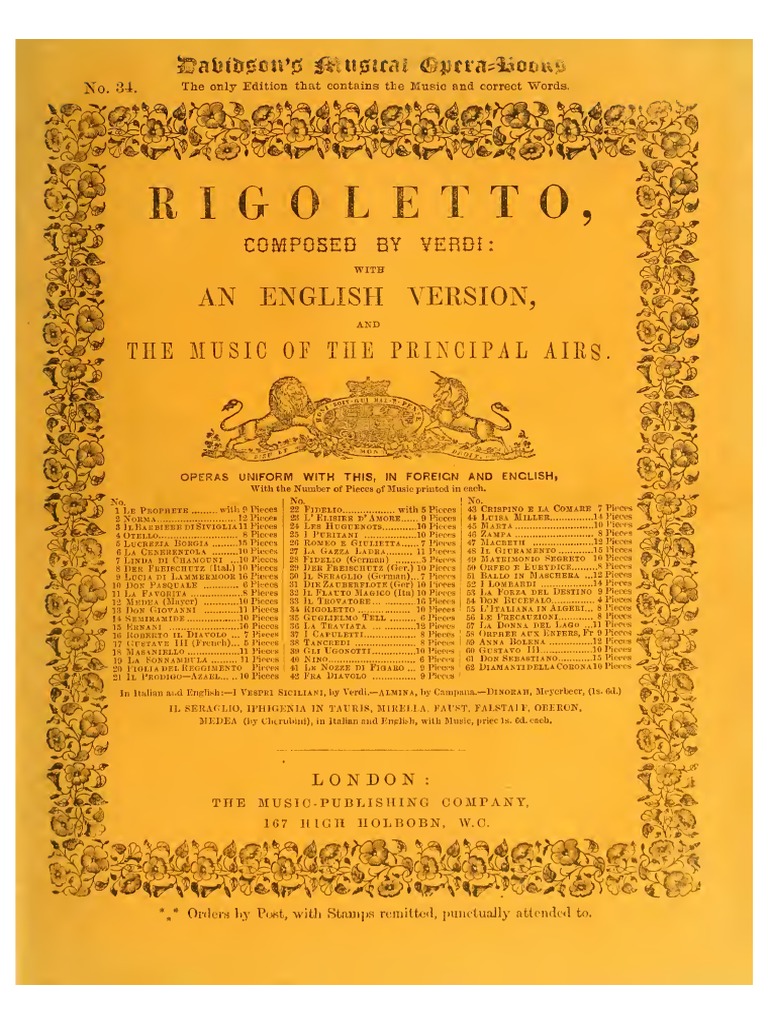 Rigoletto Score Italian English | PDF | Italian Music | Theatre