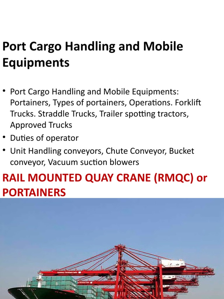 Port Cargo Handling and Mobile Equipments | PDF | Transport | Freight ...
