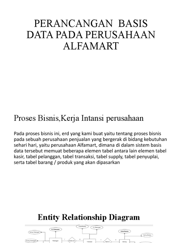 Perancangan Basis Data Pada Perusahaan Alfamart | PDF