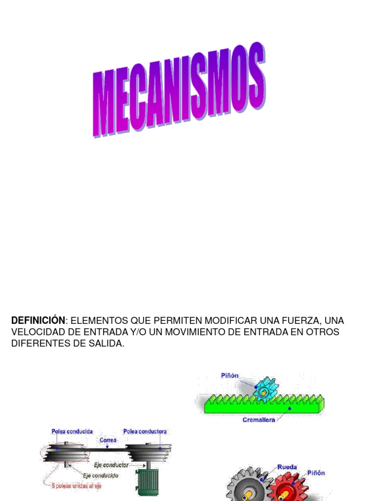 Definición de Mecanismos y Modificaciones | PDF | Engranaje | Eje
