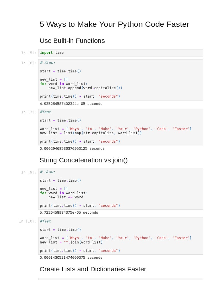 Faster Python Code | PDF | Computer Engineering | Software Engineering