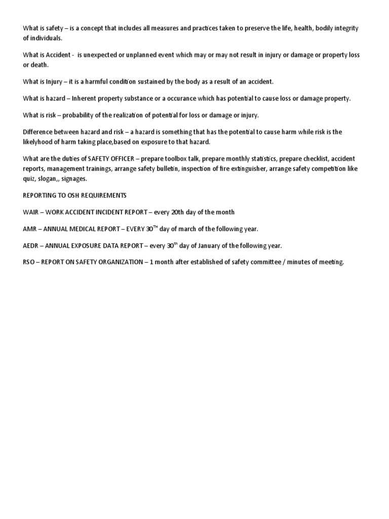 What Is Safety, Reporting To Dole | PDF