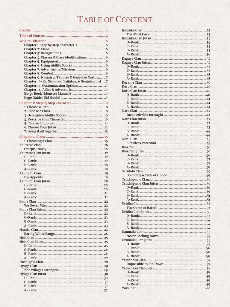 Naruto 5e Full Document 3 | PDF