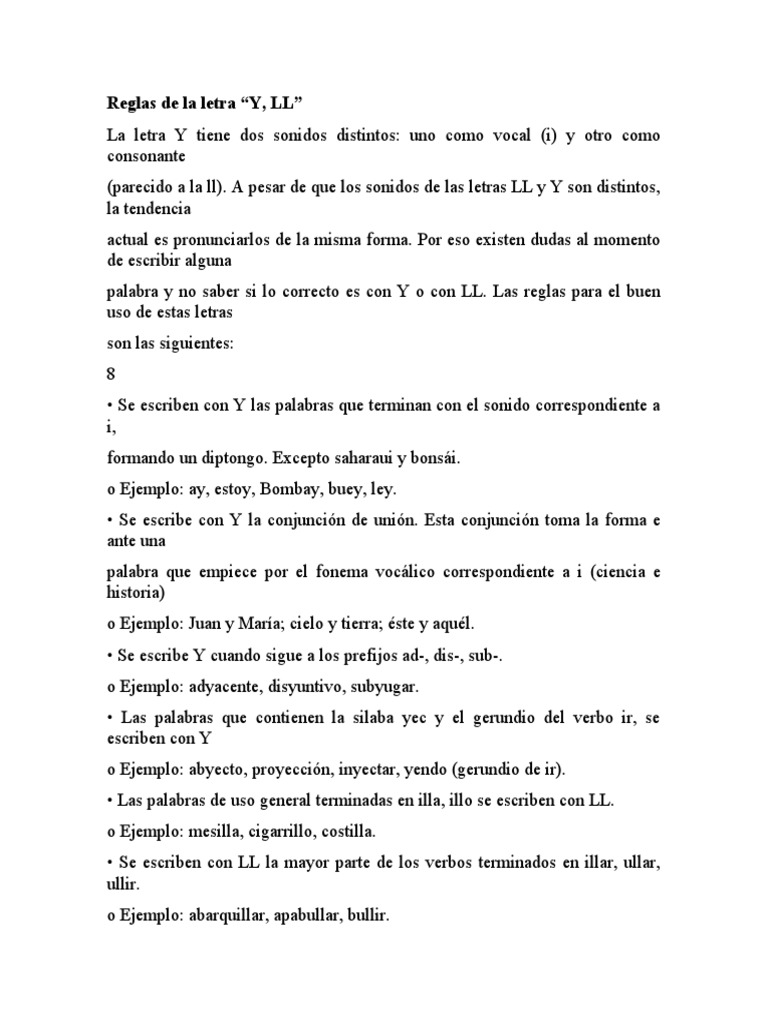 Reglas de La Letra Y, Q, K | PDF | Vocal | Idiomas