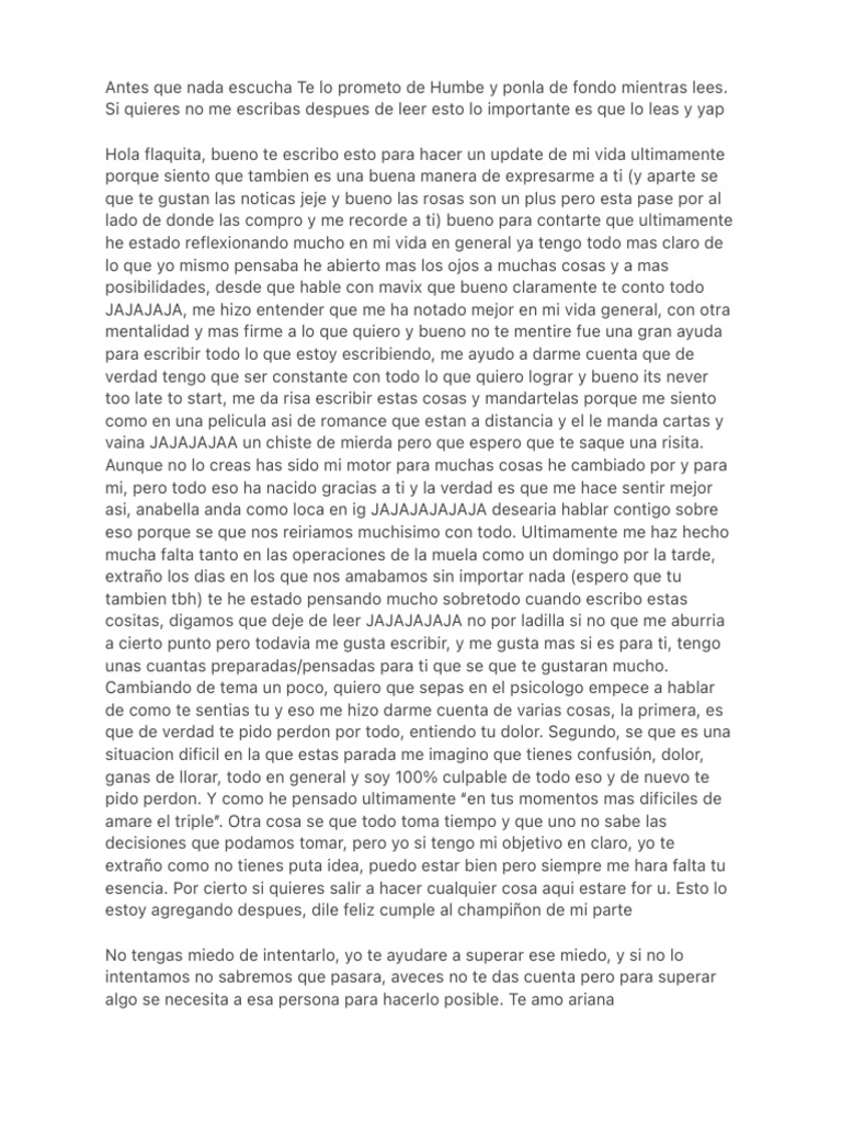 Antes Que Nada Escucha Te Lo Prometo de Humbe y Ponla de Fondo Mientras ...