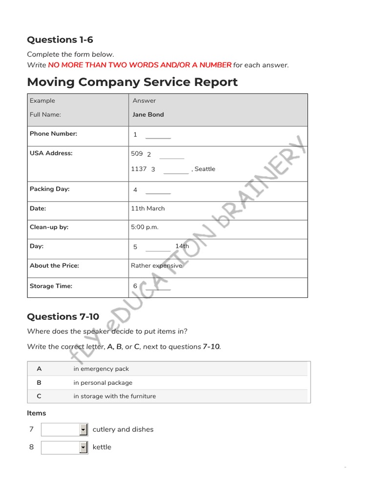 Moving Company Service Report Summary | PDF | Recycling | Lease