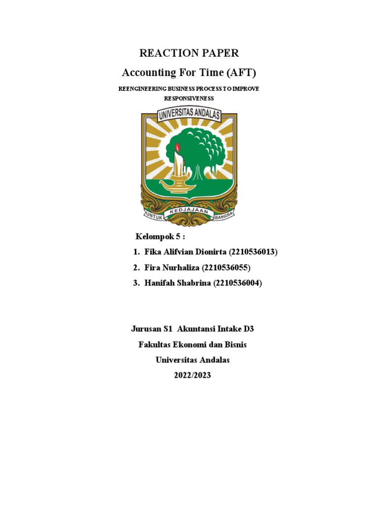Contoh Reaction Paper AFT 2022/2023 | PDF