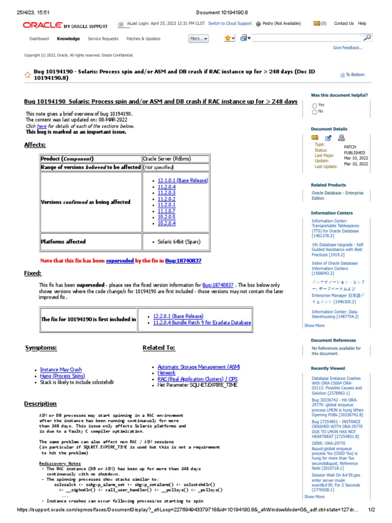 Document 10194190.8 | PDF | Databases | Oracle Corporation