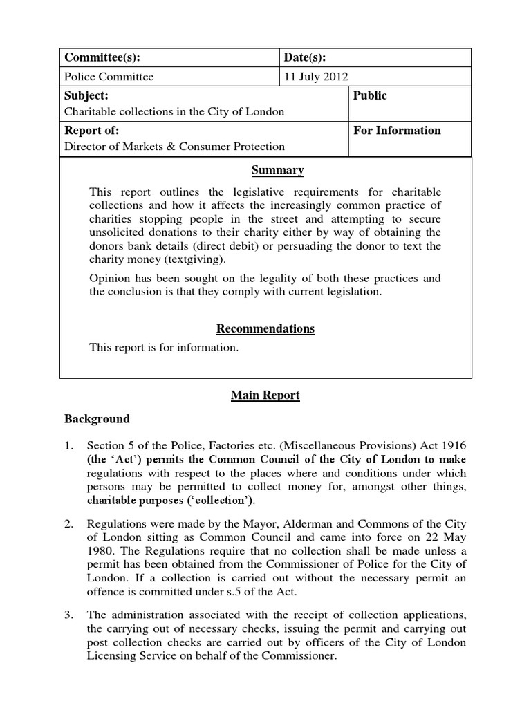 Charity Collections | PDF | Charitable Organization | Justice