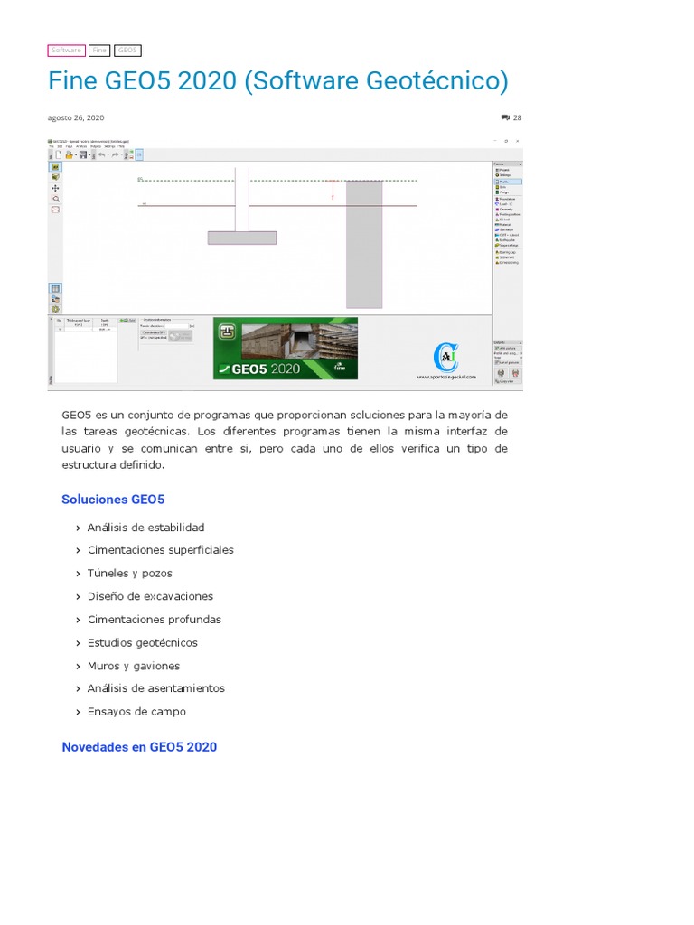 Software GEO5 2020: Soluciones Geotécnicas | PDF