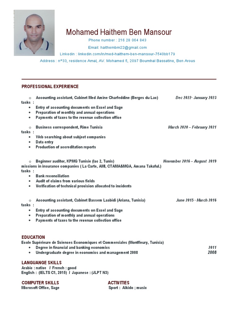 CV Haithem Ben Mansour Eng | PDF