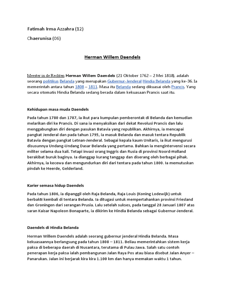 Sejarah (Daendels) | PDF