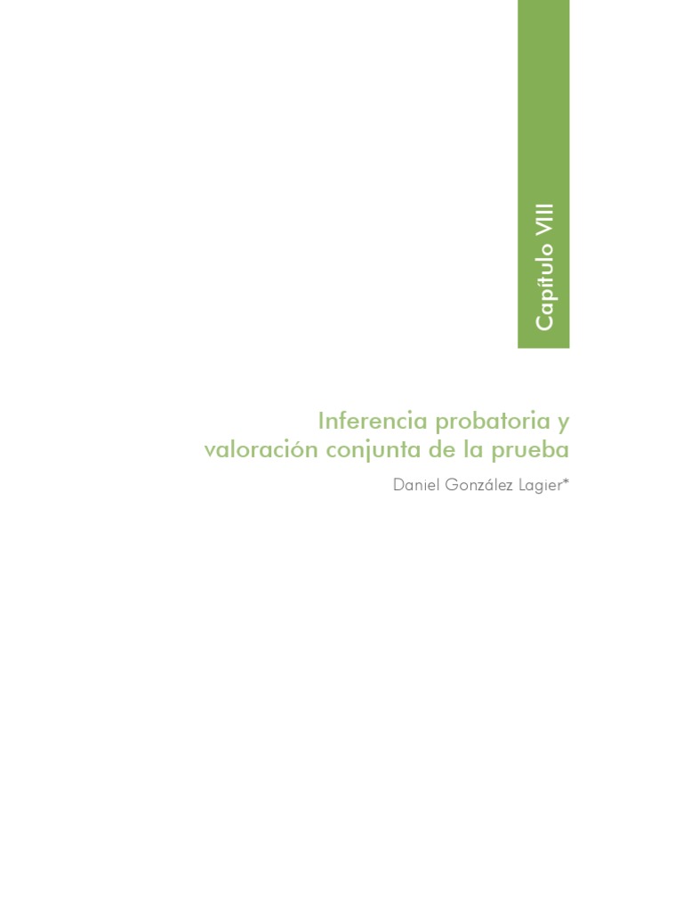 LEC. 7. Capitulo - VIII - Inferencia - Probatoria - y - Valoracion - Conjunta - Prueba ...