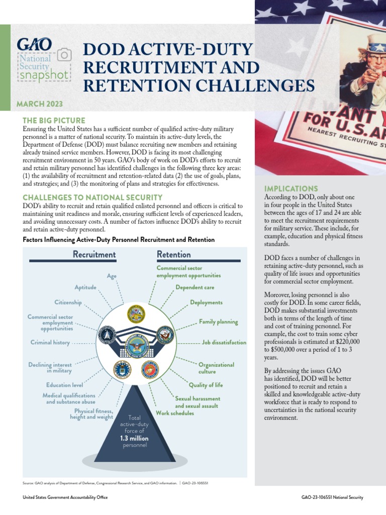 GAO Report On Active Duty Recruiting | PDF | Employee Retention ...