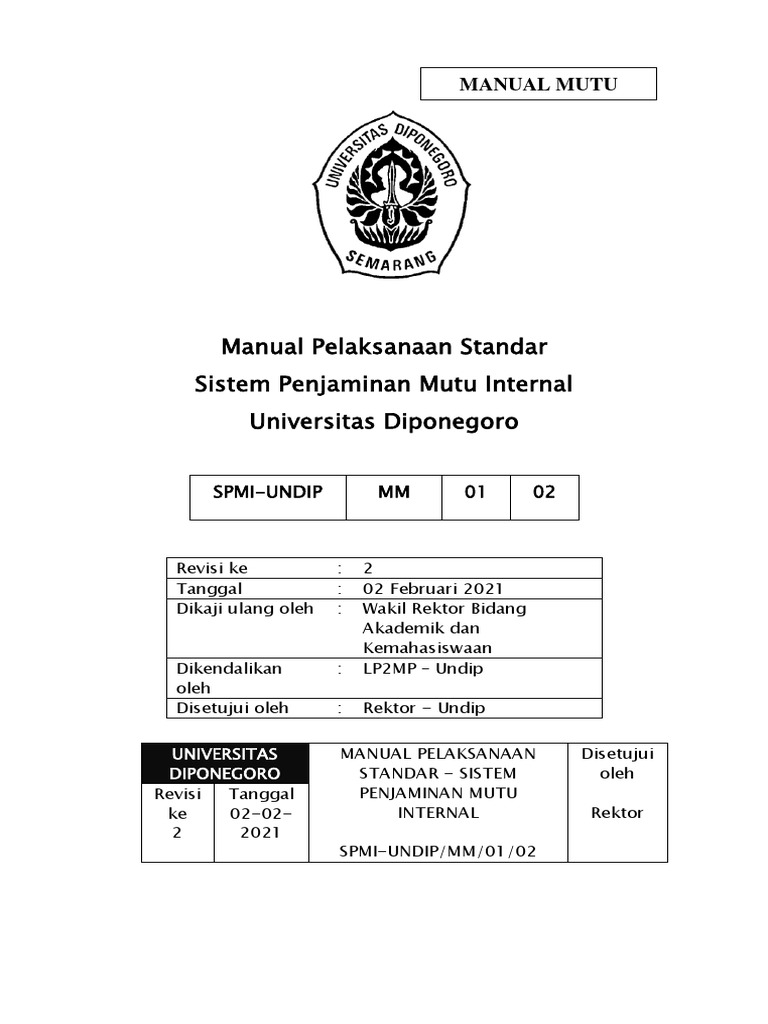 Manual SPMI Universitas Diponegoro | PDF