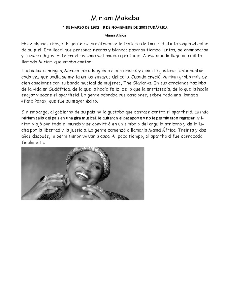 Mariam Makeba Breve | PDF