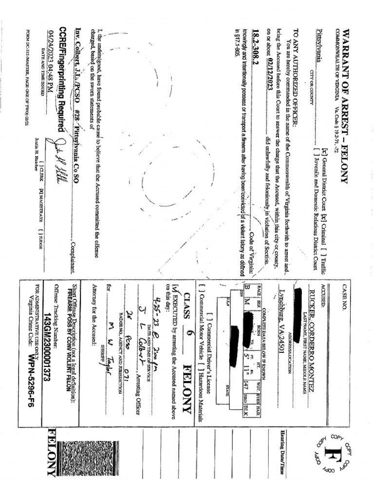 Corderro Rucker Warrants | PDF