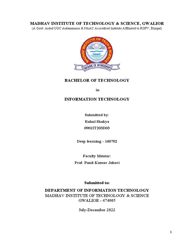 Deep Learning Project Report | PDF | Artificial Neural Network ...