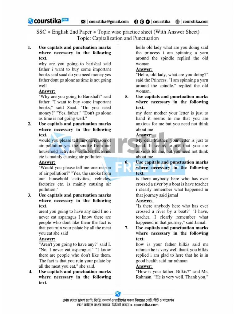 Capitalization and Punctuation | PDF