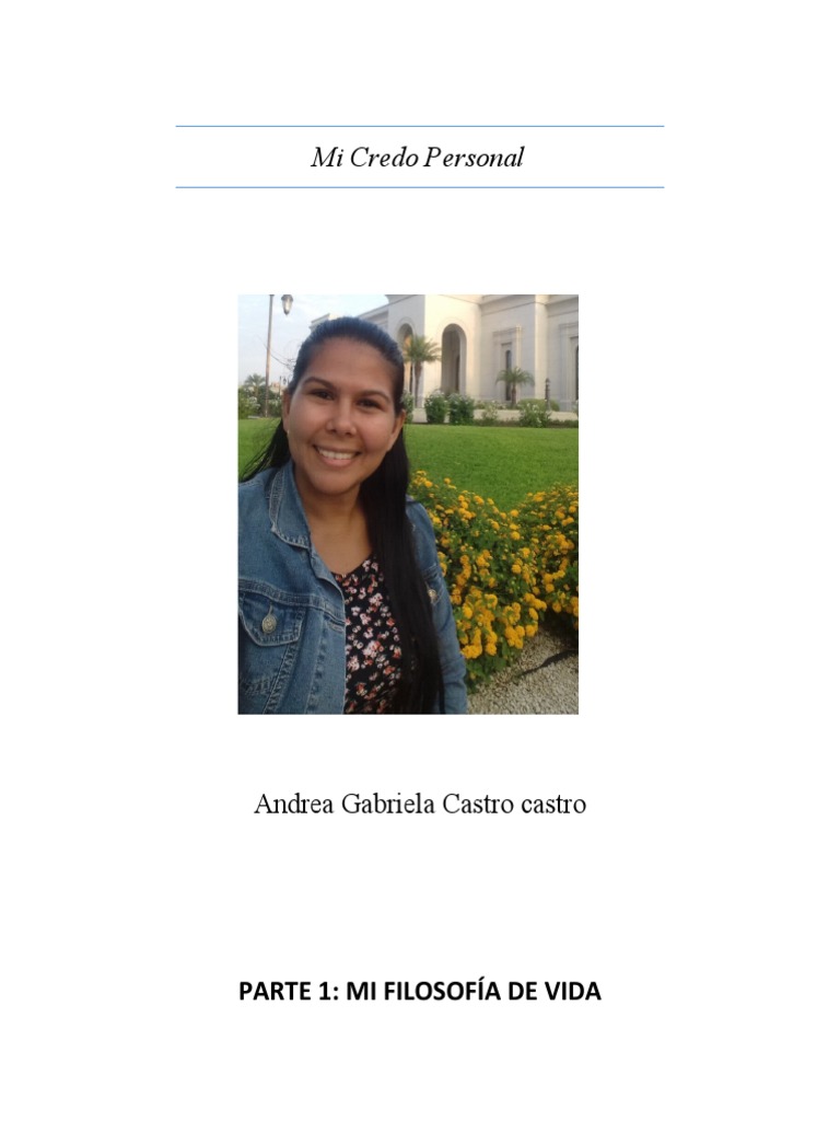 Credo Personal Andrea | PDF | Felicidad | Conocimiento