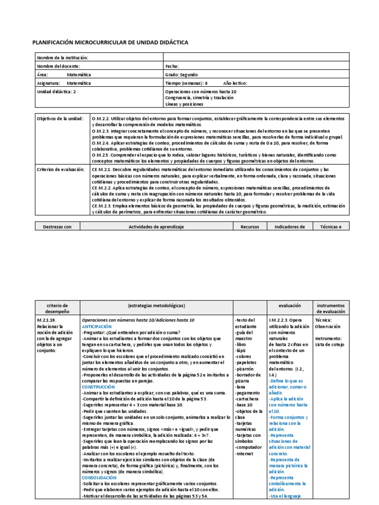 M2 U2 Plan | Descargar gratis PDF | Sustracción | Geometría