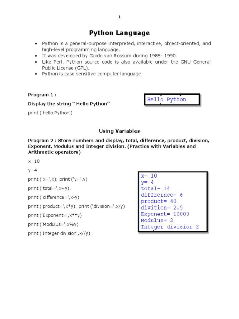 Python Note 1 | PDF | Computer Programming | Computing Python Note 1 | PDF | Computer Programming | Computing