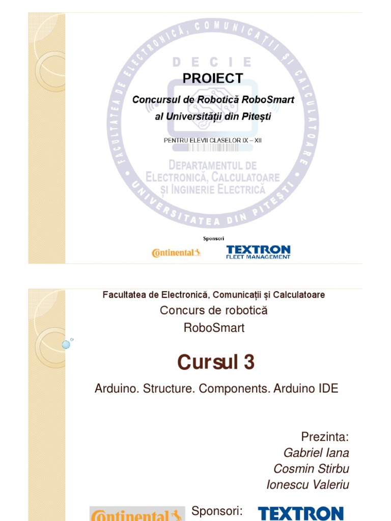 Curs 3 Prezentare Arduino - IDE - Exemple | PDF | Arduino | Computer Hardware