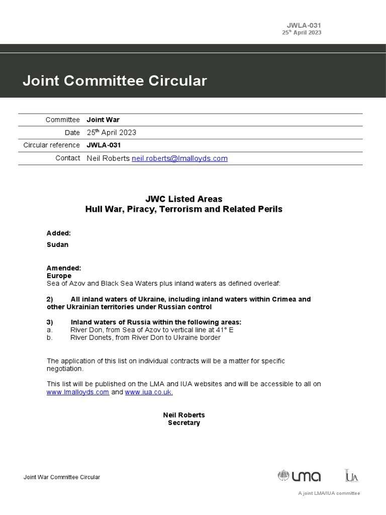 JWC Circular: Updated Risk Areas 2023 | PDF | Persian Gulf | Arabian ...