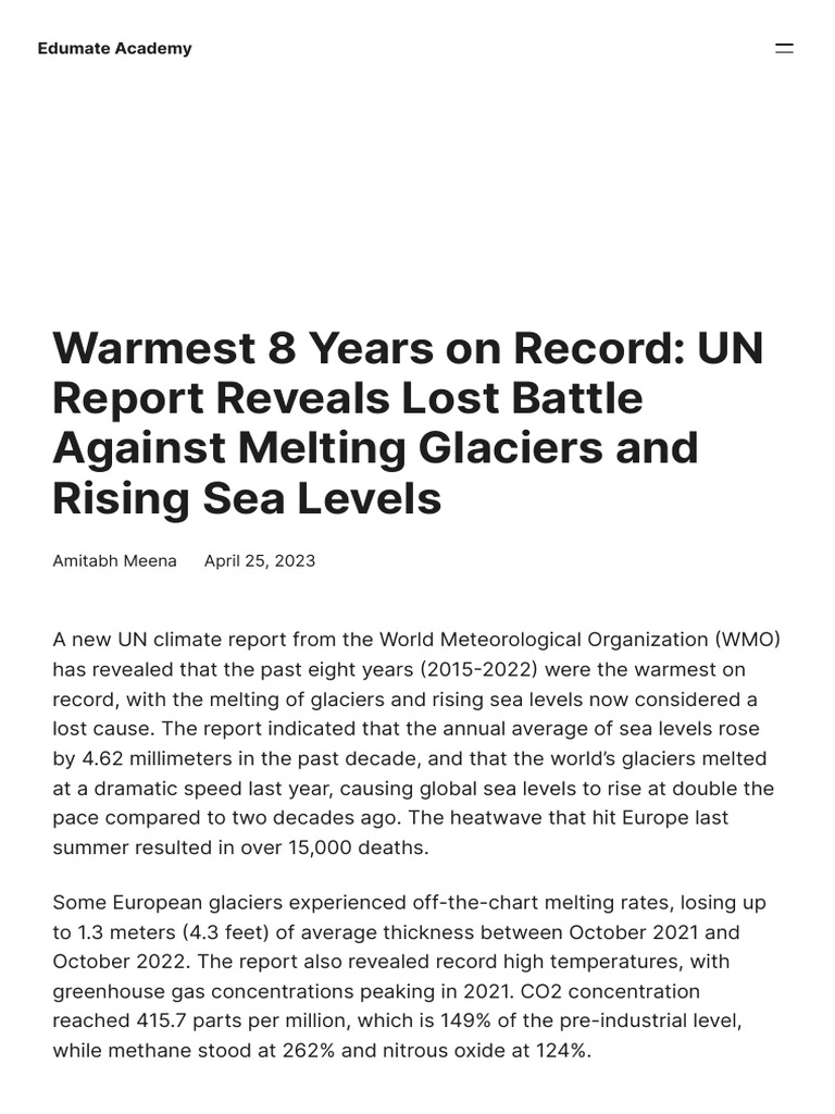 UN Report: 8 Years of Record Heat | PDF