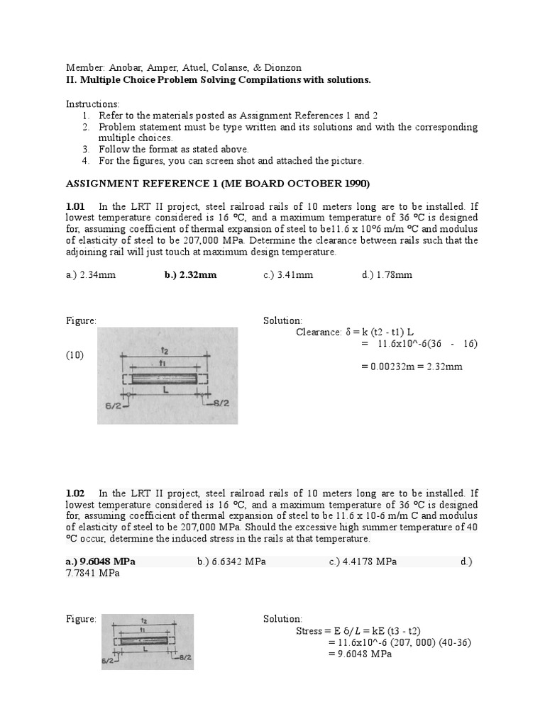 II. Multiple Choice Problem Solving Compilations With Solutions | PDF | Ultimate Tensile ...