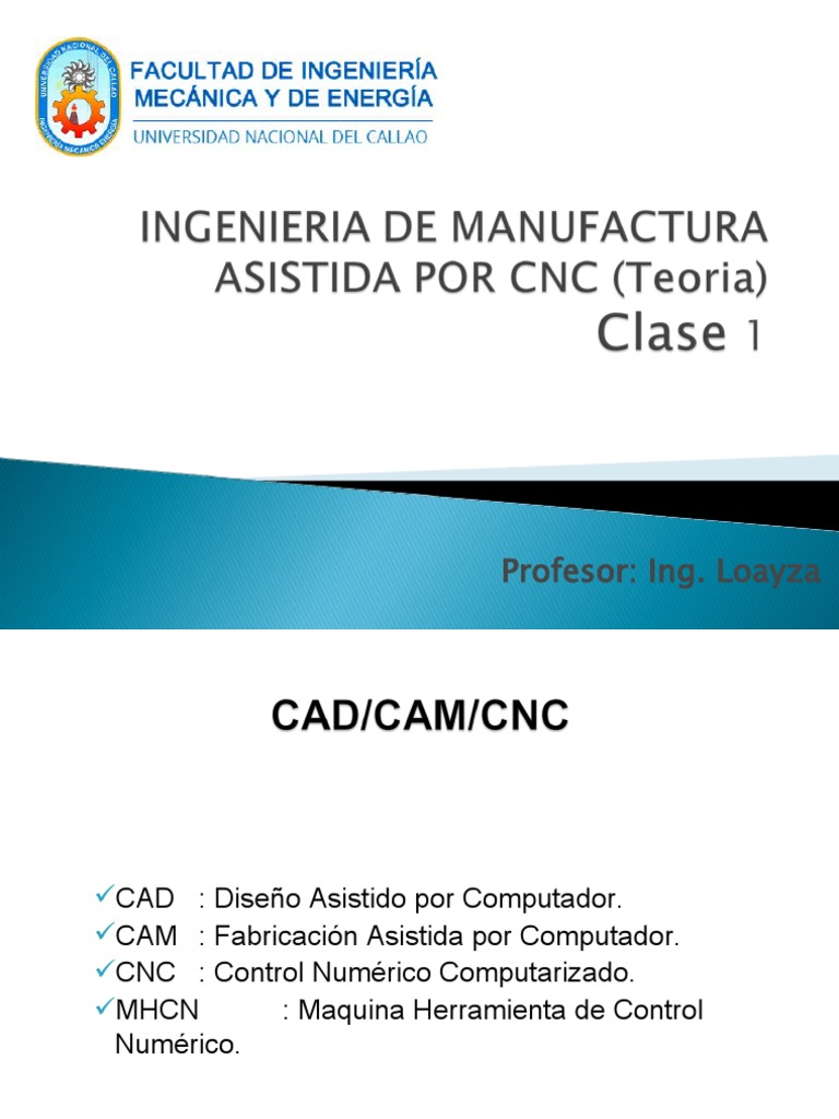 Clase 1 | Descargar gratis PDF | Control numerico | Mecanizado