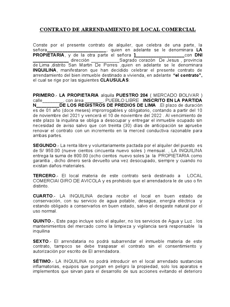 CONTRATO Local | PDF