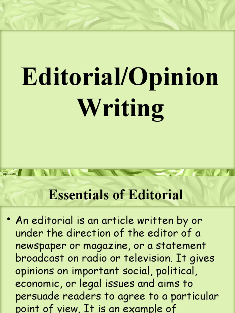 Editorial | PDF | Essays | Argument