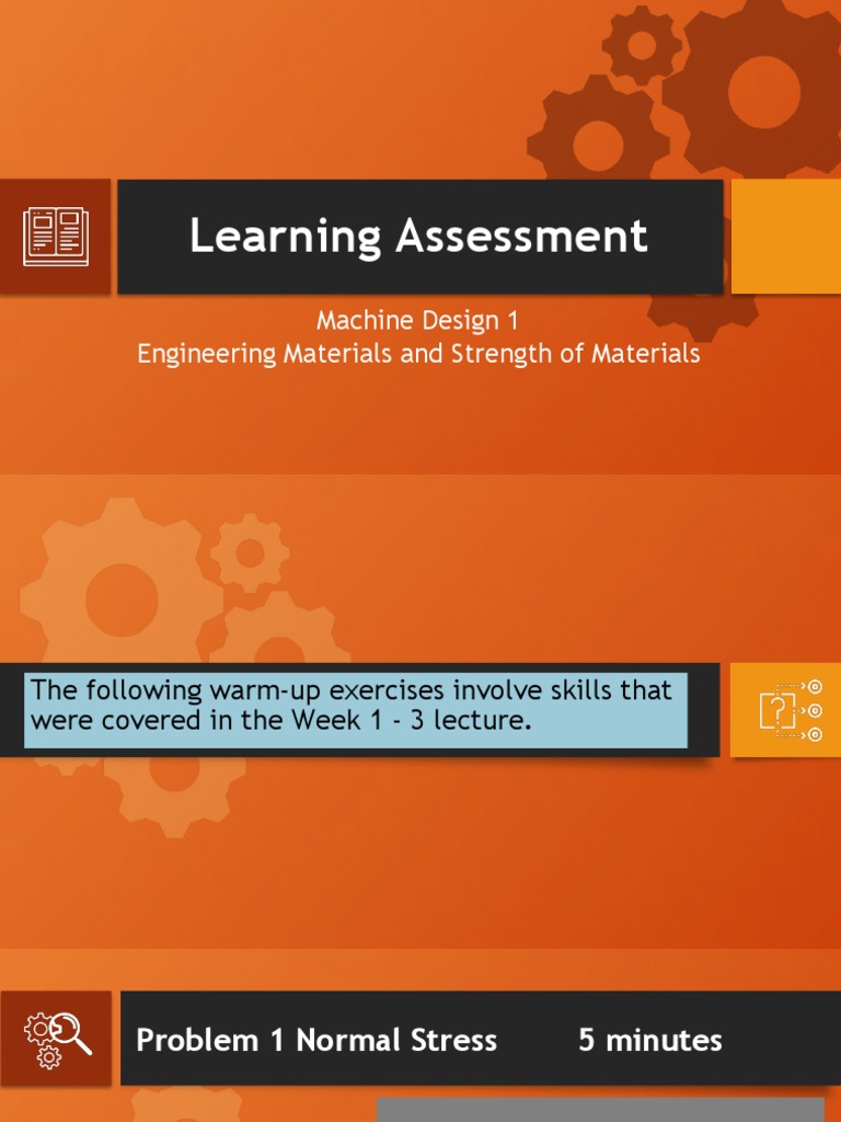 Machine Design Learning Assessment Problems | PDF
