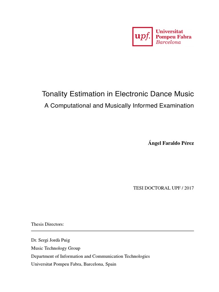 Tonality Estimation in Electronic Dance Music: A Computational and Musically Informed ...
