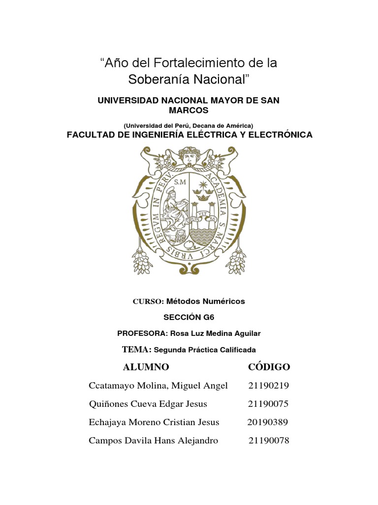 Trabajo Grupal Metodos Numericos | PDF Trabajo Grupal Metodos Numericos | PDF