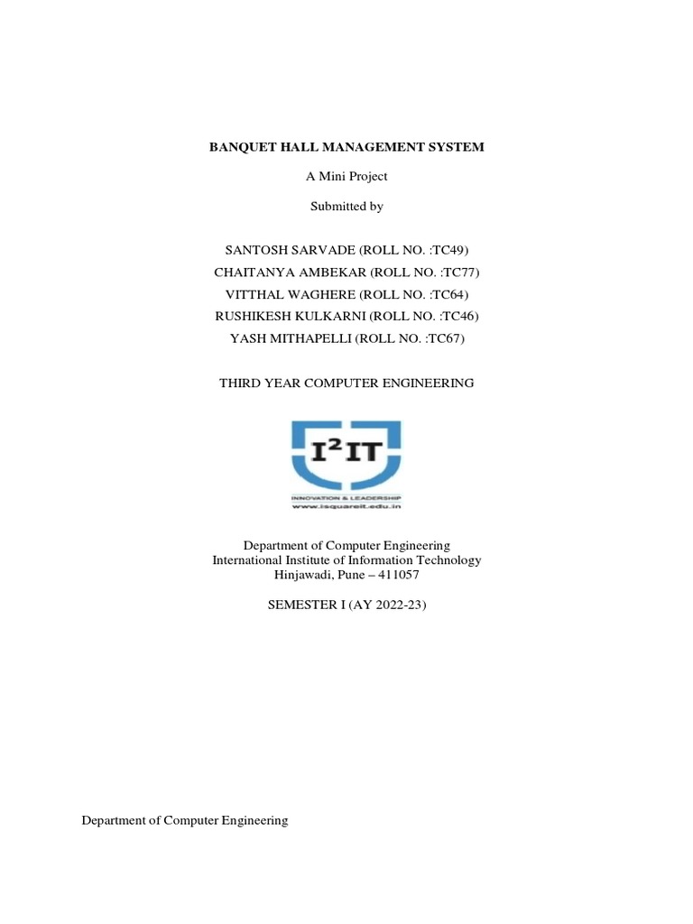 Banquet Hall Management System Project | PDF