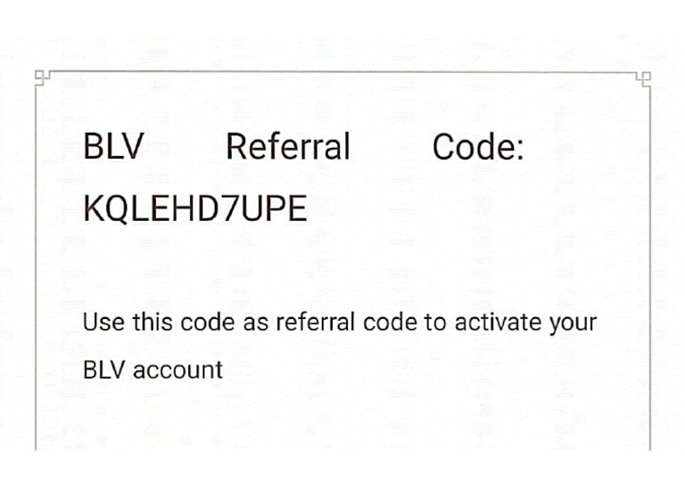 BLV Referral Code | PDF