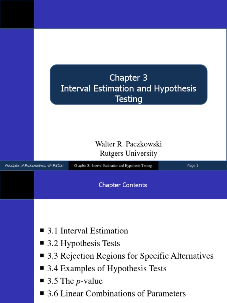 Estimating Parameters And Testing Hypotheses An Introduction To Interval Estimation And