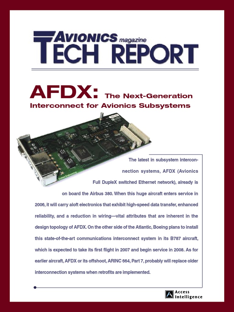 Afdx Nextgen Interconnect Pdf Ethernet Network Switch