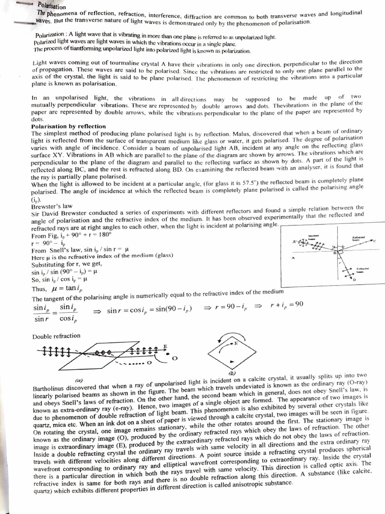 Polarisation | Download Free PDF | Polarization (Waves) | Optics