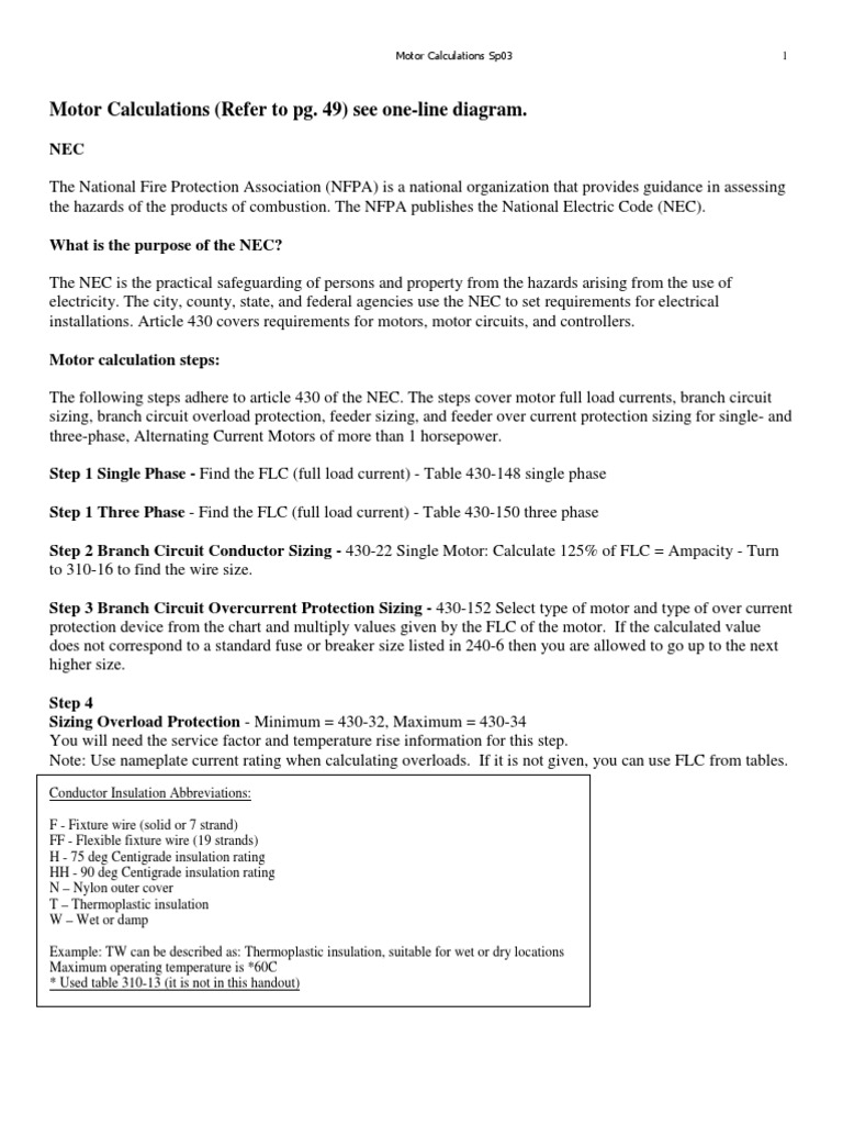 NEC Motor Calculations Guide | PDF | Power Engineering | Manufactured Goods
