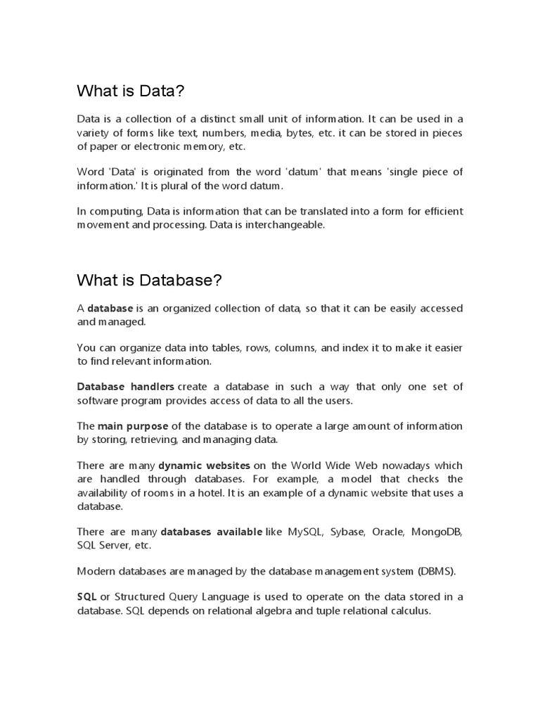 Database Concepts | PDF | Relational Database | Databases Database Concepts | PDF | Relational Database | Databases