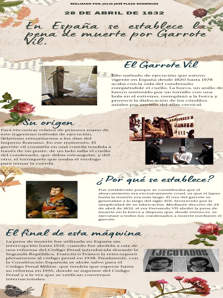 Infografía sobre el Garrote Vil en España | PDF | Asesinatos | Pena capital