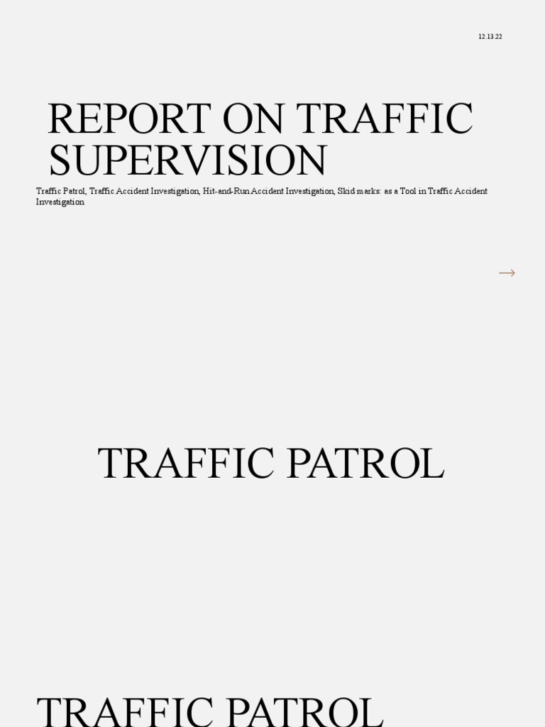 Traffic Supervision | PDF | Traffic Collision | Traffic