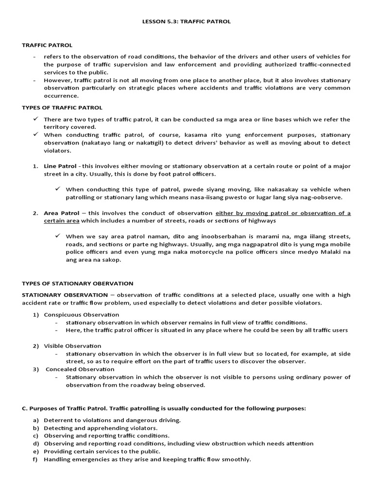 Traffic Patrol | PDF | Traffic | Traffic Collision