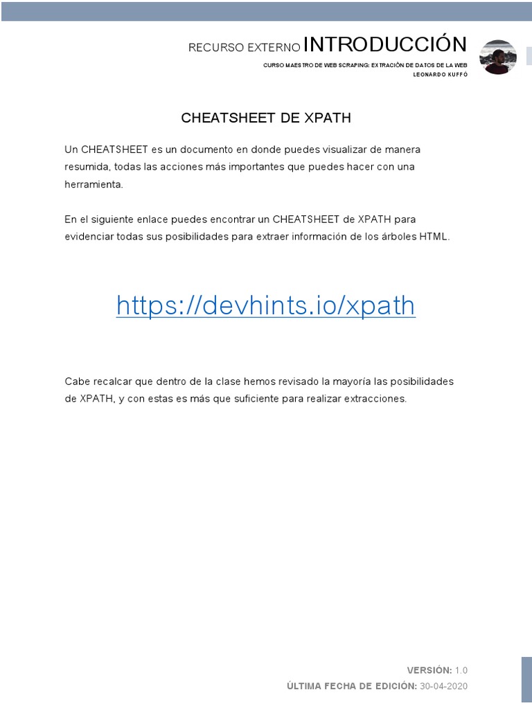 Cheatsheet de Xpath | PDF