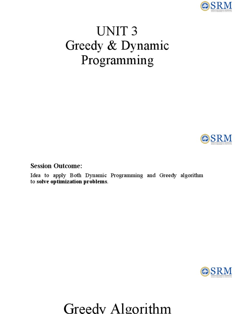 Unit 3 Greedy & Dynamic Programming | PDF | Dynamic Programming | Code